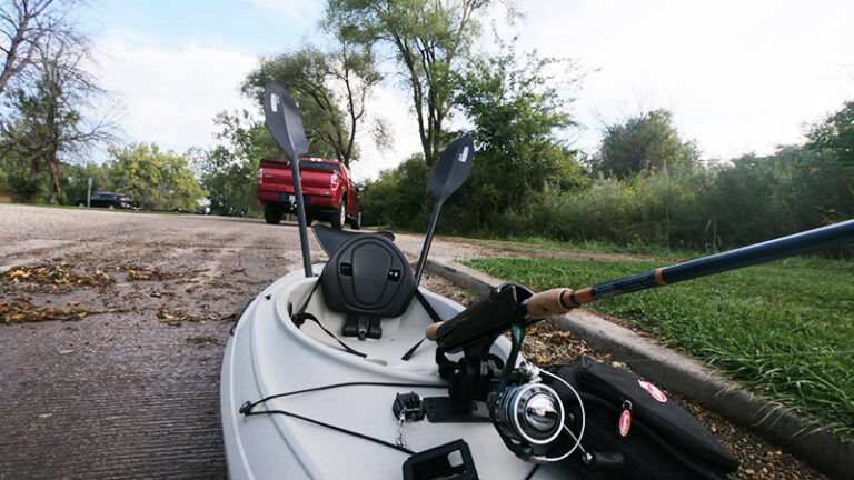 kayak shore boat launch truck kayaking – The Minimalist Fisherman
