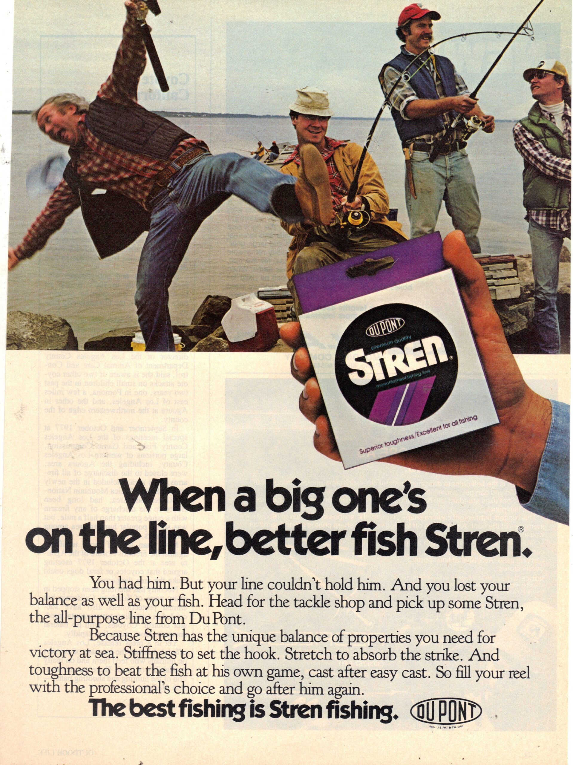 vintage fishing ad stren big one on the line – The Minimalist Fisherman